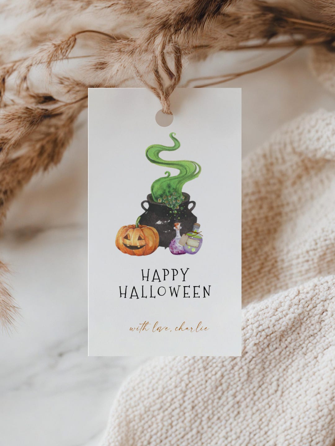 Editable Halloween Gift Tag Template, Printable Custom Spooky Favor ...
