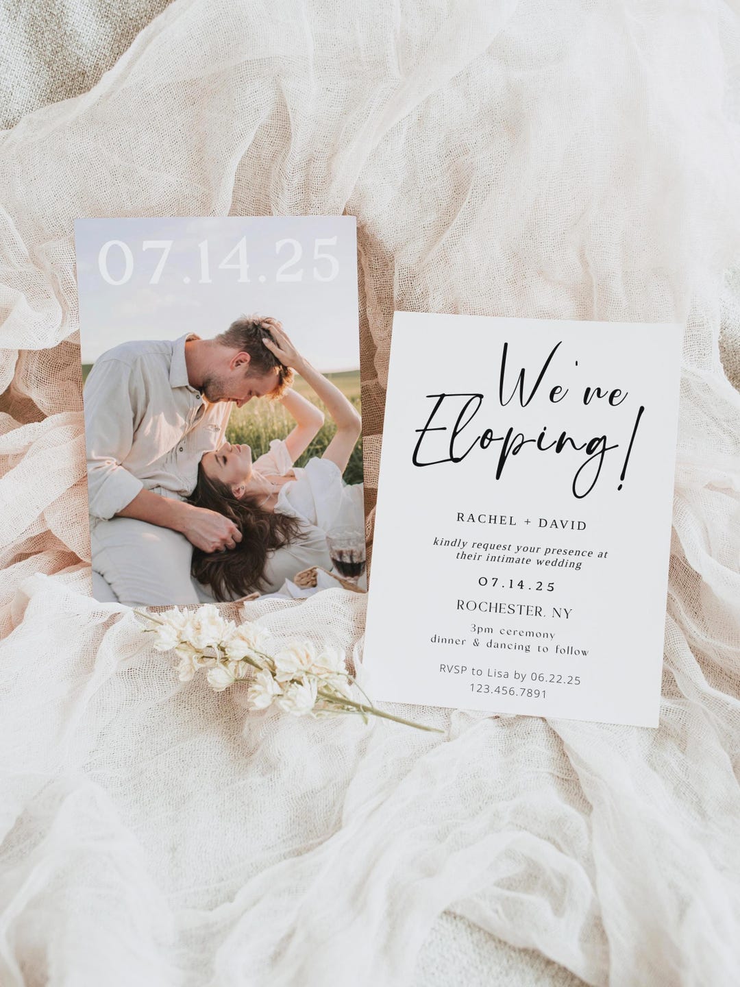 EVE Elopement Announcement Template, Printable Custom Photo Wedding ...