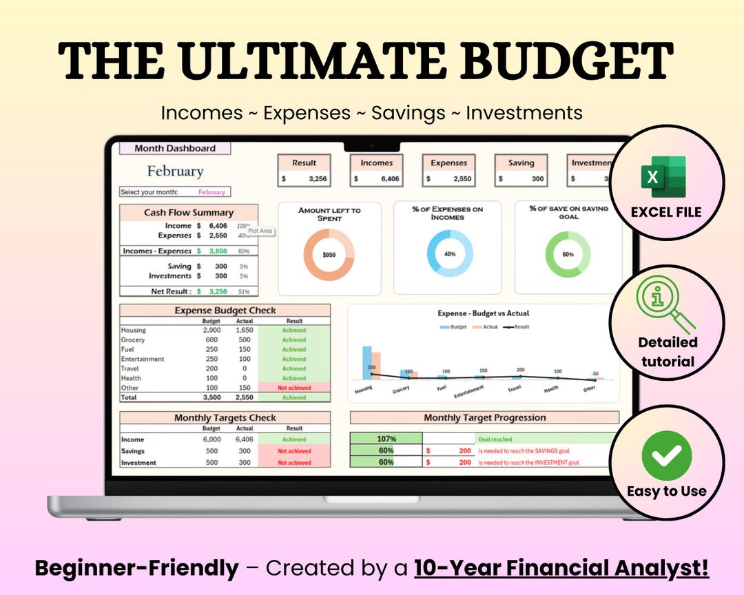 Income and Expense Tracker Spreadsheet Personal Financial Planner Excel ...