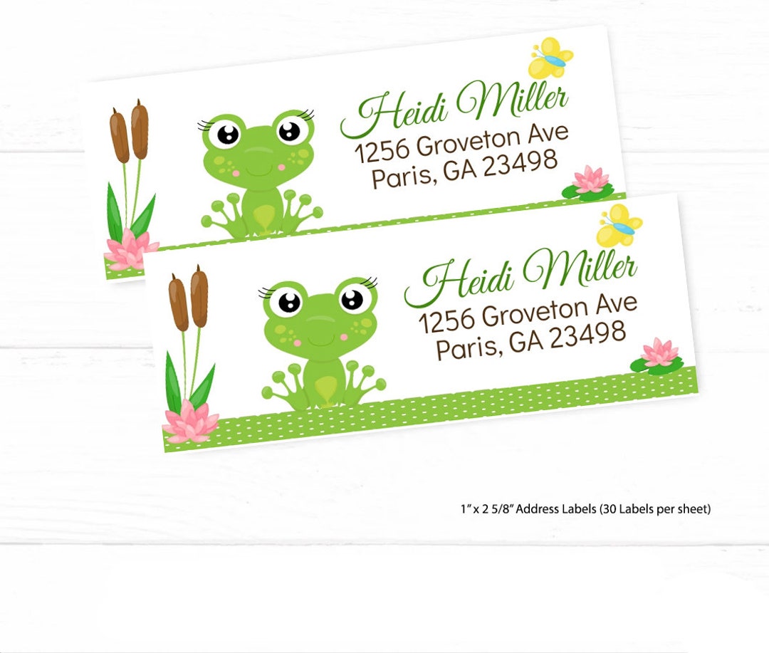 Editable Frog Address Labels Personalized Frog Address Labels Printable ...