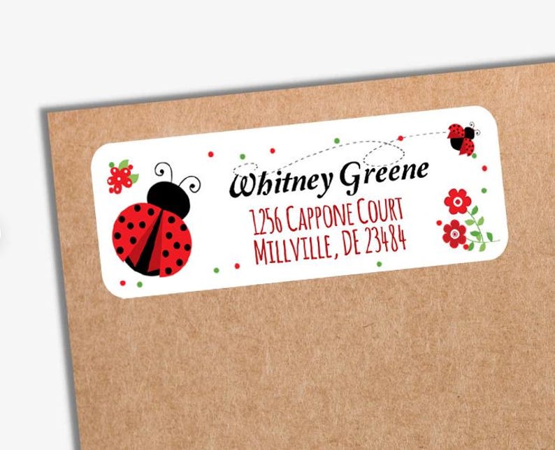 Editable Ladybug Labels, Personalized Ladybug Address Labels, Editable ...