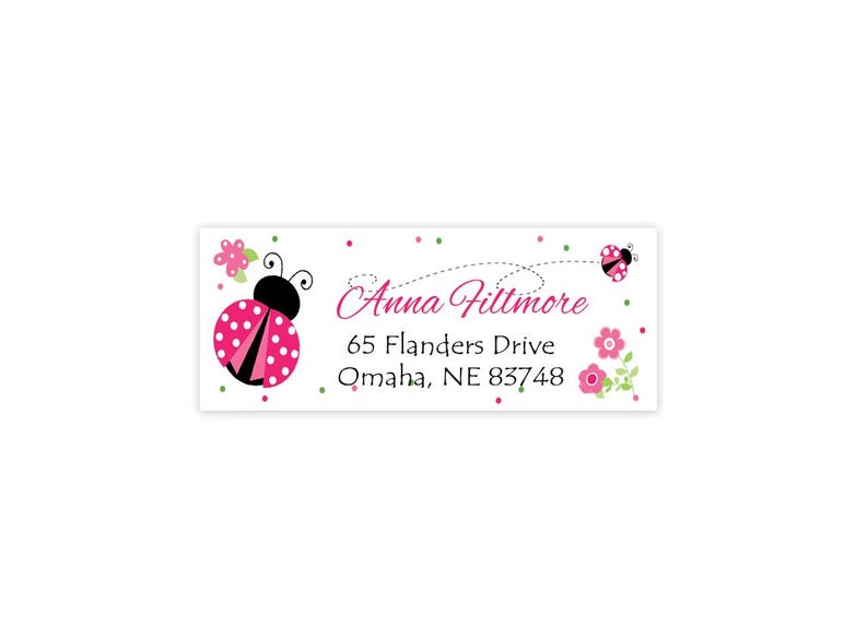 Editable Ladybug Labels, Personalized Ladybug Address Labels, Editable ...