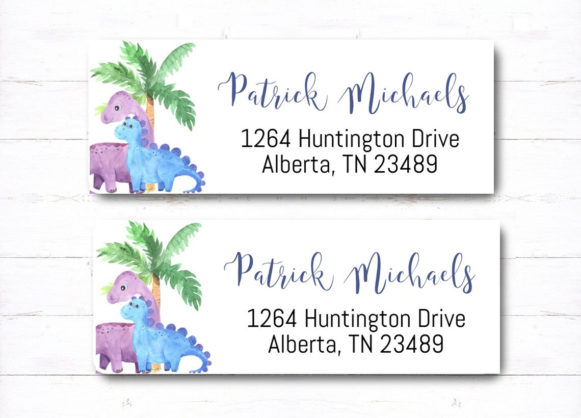 Editable Dinosaur Labels | Personalized Dinosaur Address Labels ...