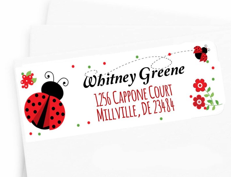 Editable Ladybug Labels, Personalized Ladybug Address Labels, Editable ...