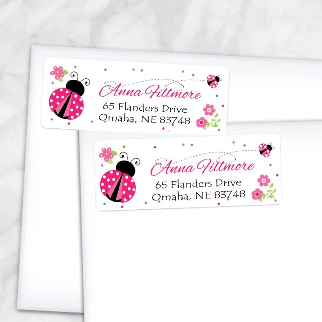 Editable Ladybug Labels, Personalized Ladybug Address Labels, Editable ...