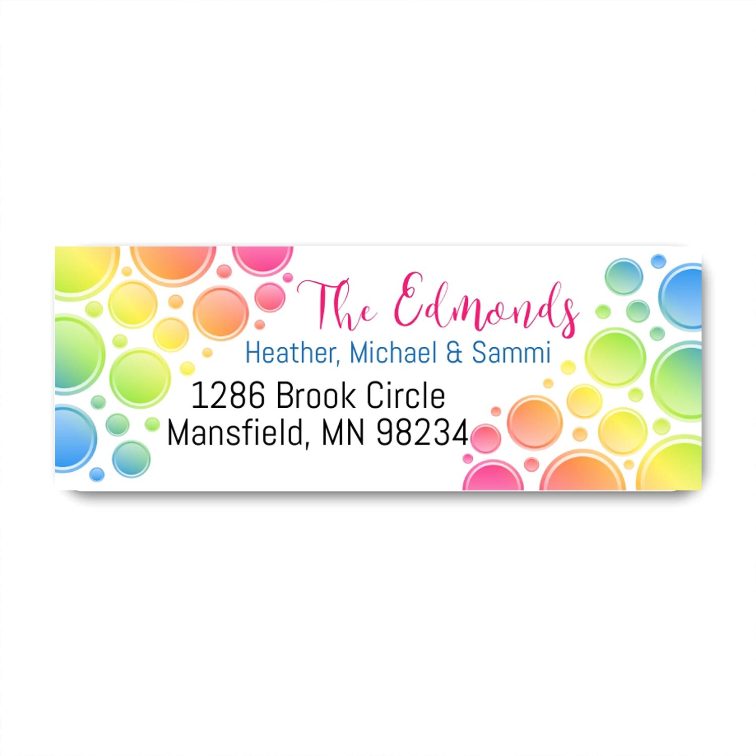 Editable Rainbow Paint Drops Labels Personalized Bubbles Address Labels ...