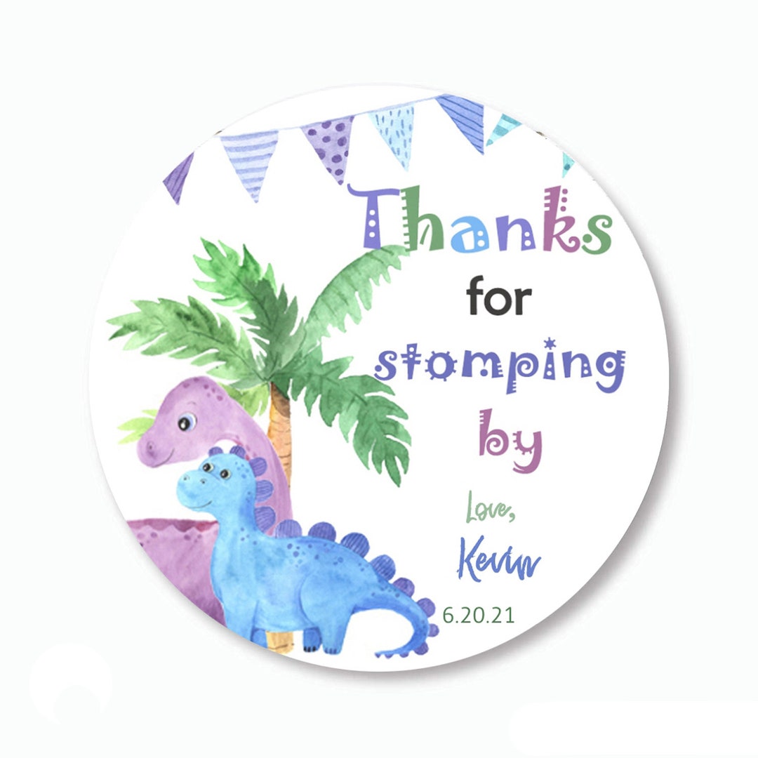 Editable Dinosaur Thank You Labels or Tags Dinosaur Gift Labels ...