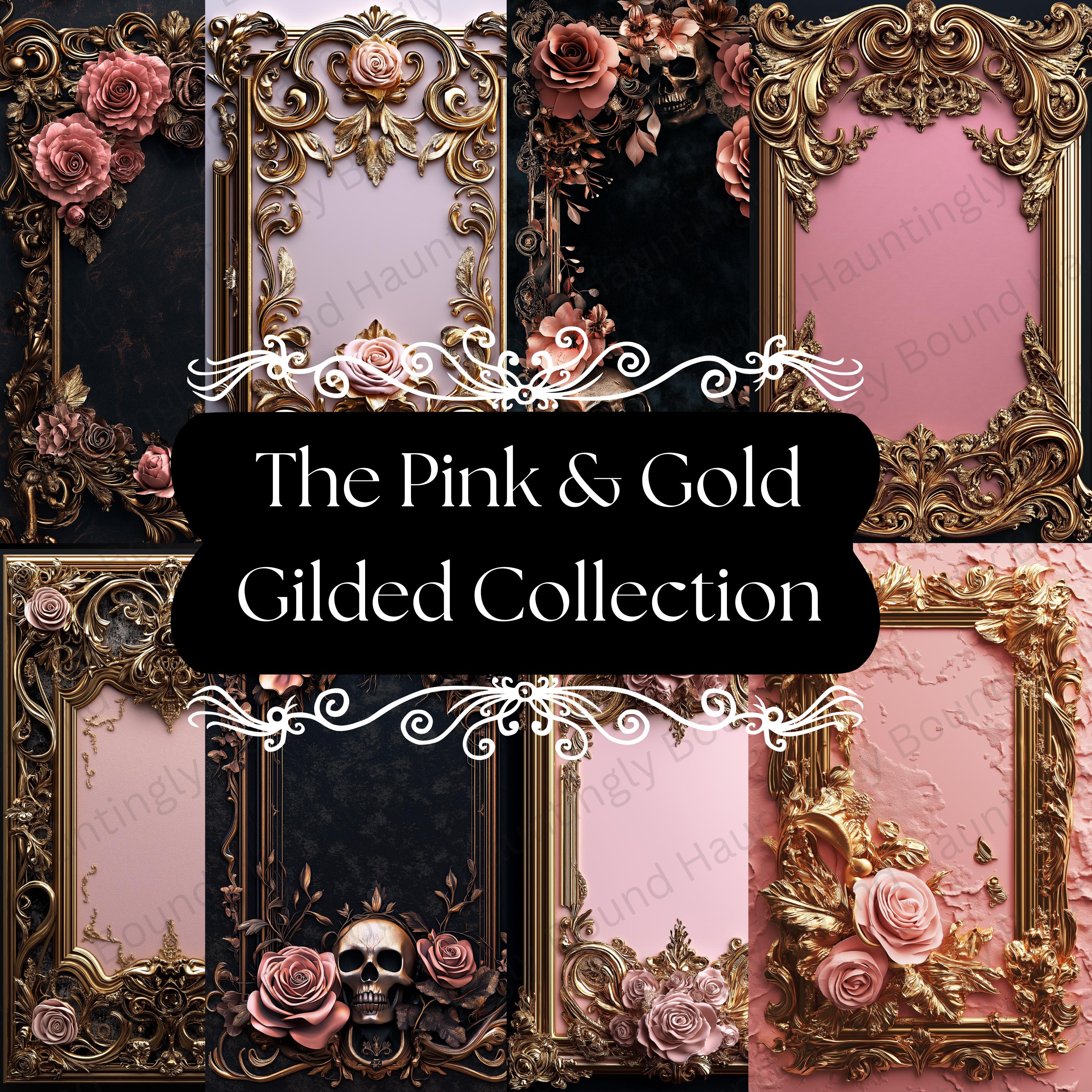 Pink & Gold Gilded Book Covers - 12 Editable Designs for Authors - Etsy