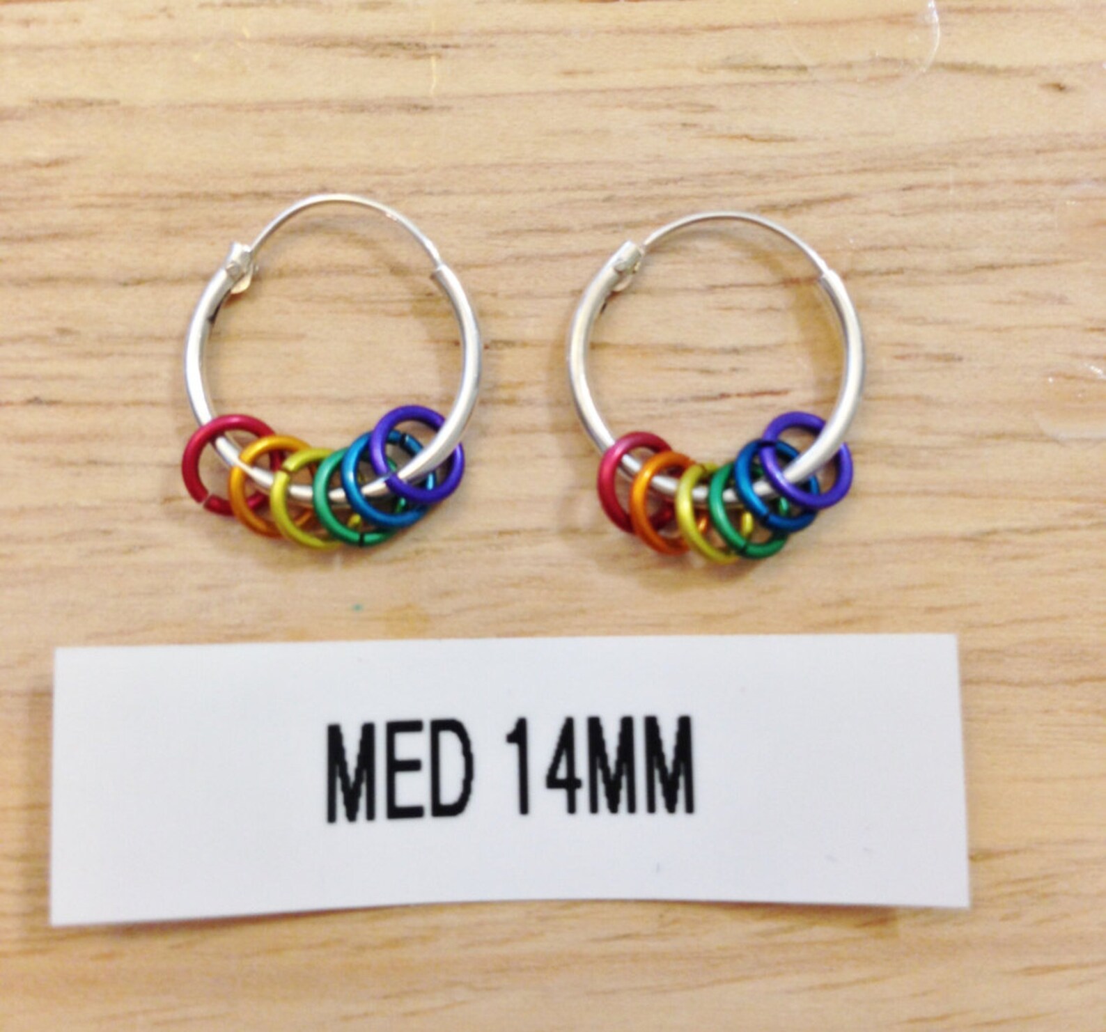 Rainbow Earrings - Rainbow Jewelry - Sterling Silver Hoop Earrings ...