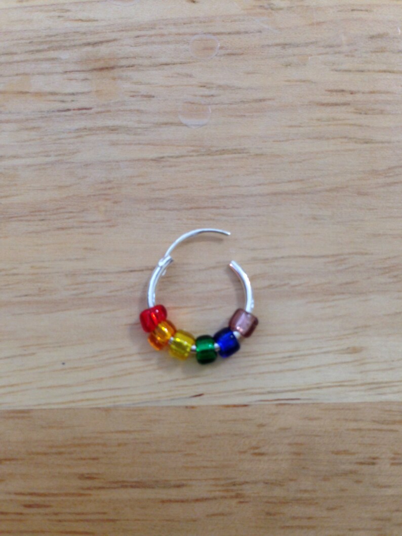 Rainbow Earrings - Rainbow Jewelry - Sterling Silver Hoop Earrings ...