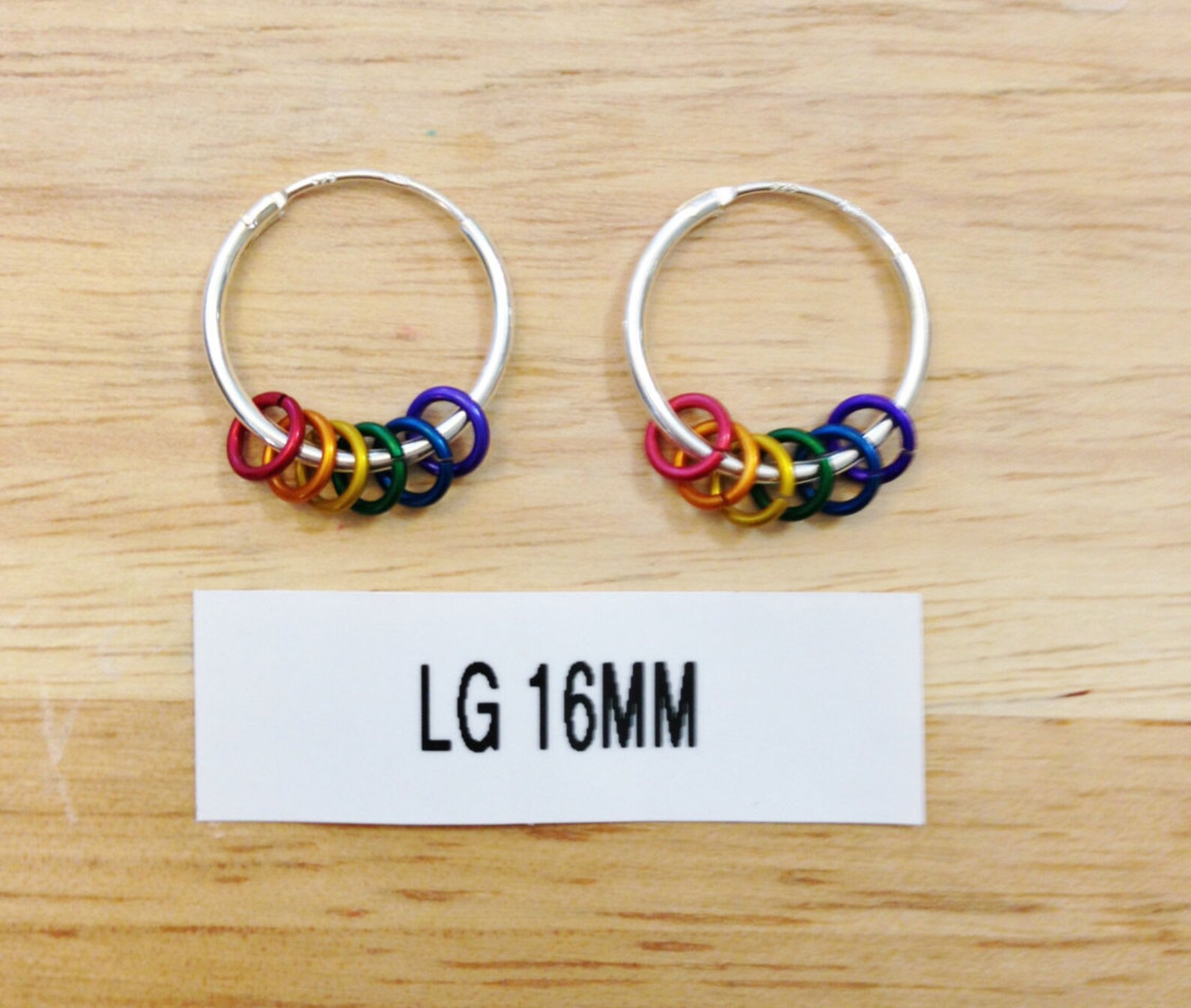 Rainbow Earrings - Rainbow Jewelry - Sterling Silver Hoop Earrings ...