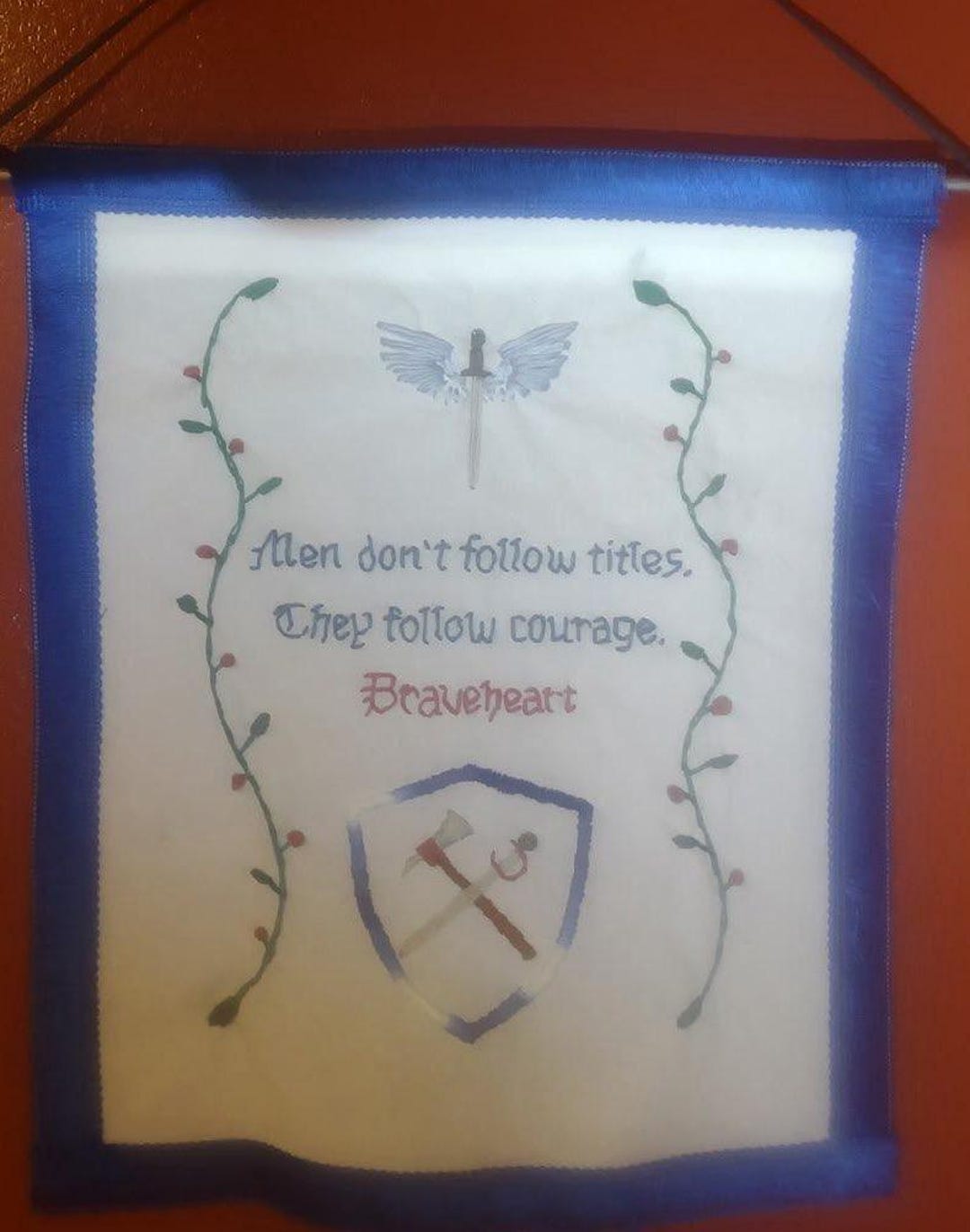 Braveheart Embroidered Tapestry: Medieval Axe Crest, Movie Quote Wall ...