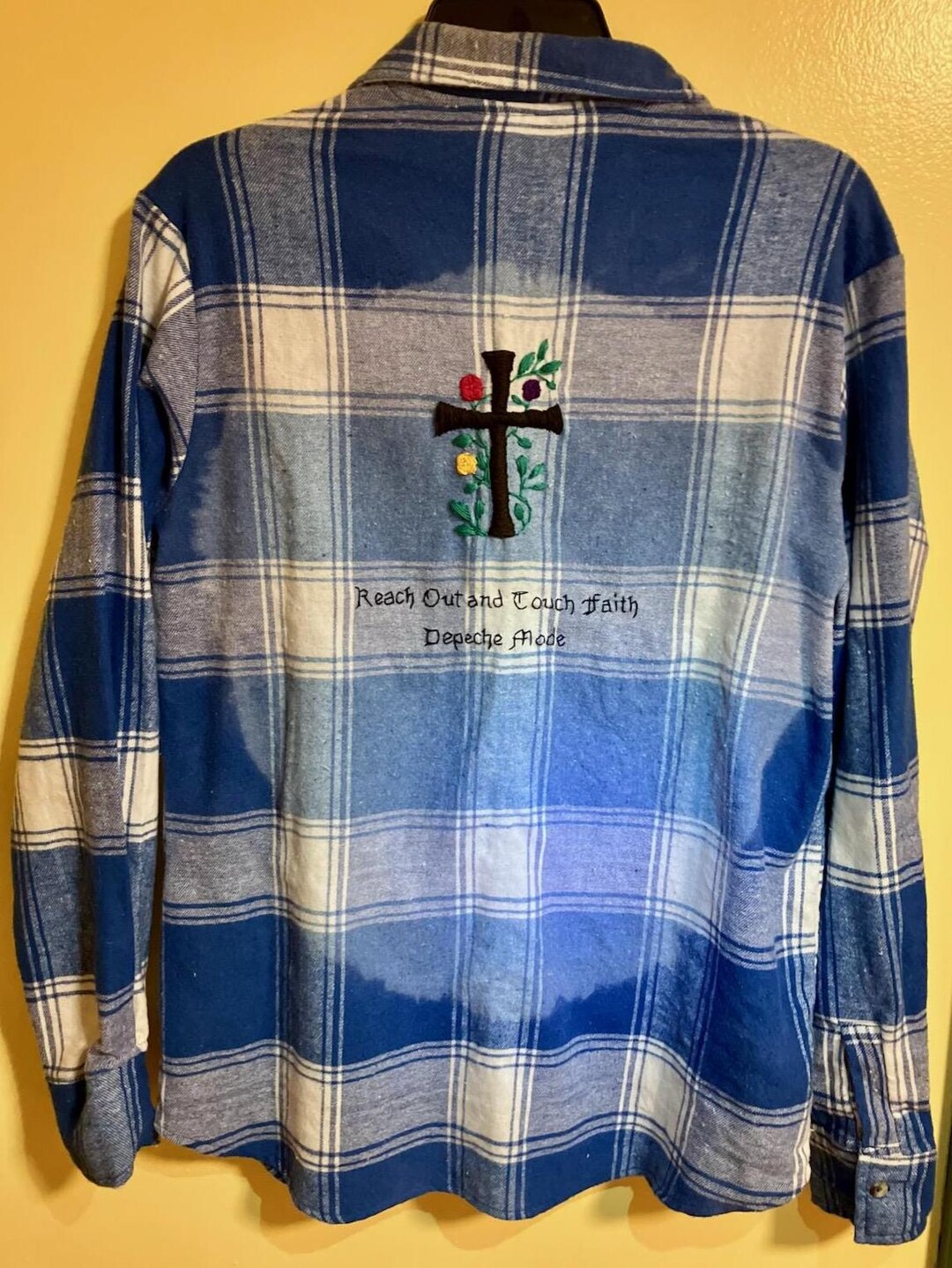 Depeche Mode Distressed Flannel Shirt: Embroidered Lyrics, Flowering ...