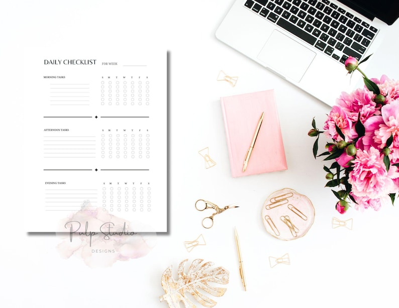 Simple Daily Weekly Checklist, Printable To-do List, Simple Minimal ...