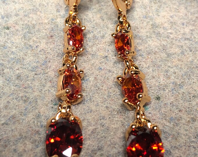 Classy Montana Red Ruby Gemstones, 18K Yellow Gold Filled Earrings - Etsy