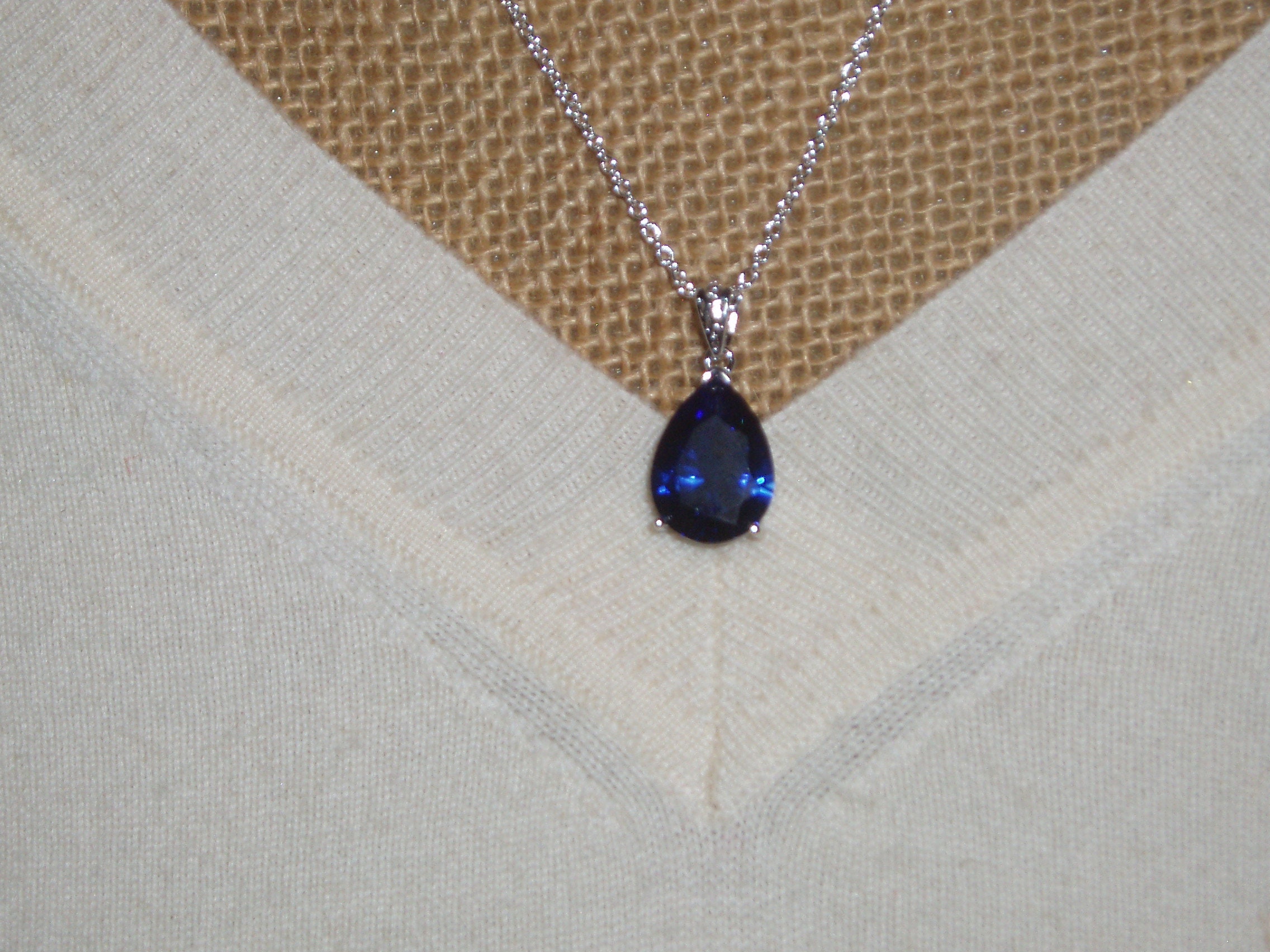 23.00 Carat Blue Sapphire Teardrop Gemstone 925 Silver Filled - Etsy