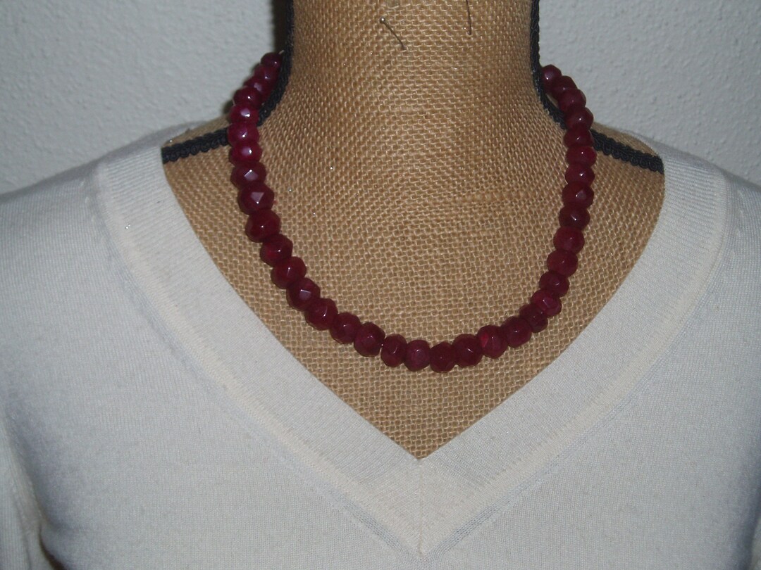 Massive 878.00 Carats Montana Corundum Faceted Abacus Rondel Red Ruby ...
