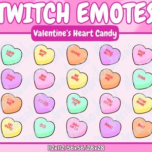 Twitch Emotes - Valentine’s Candy Hearts - Etsy
