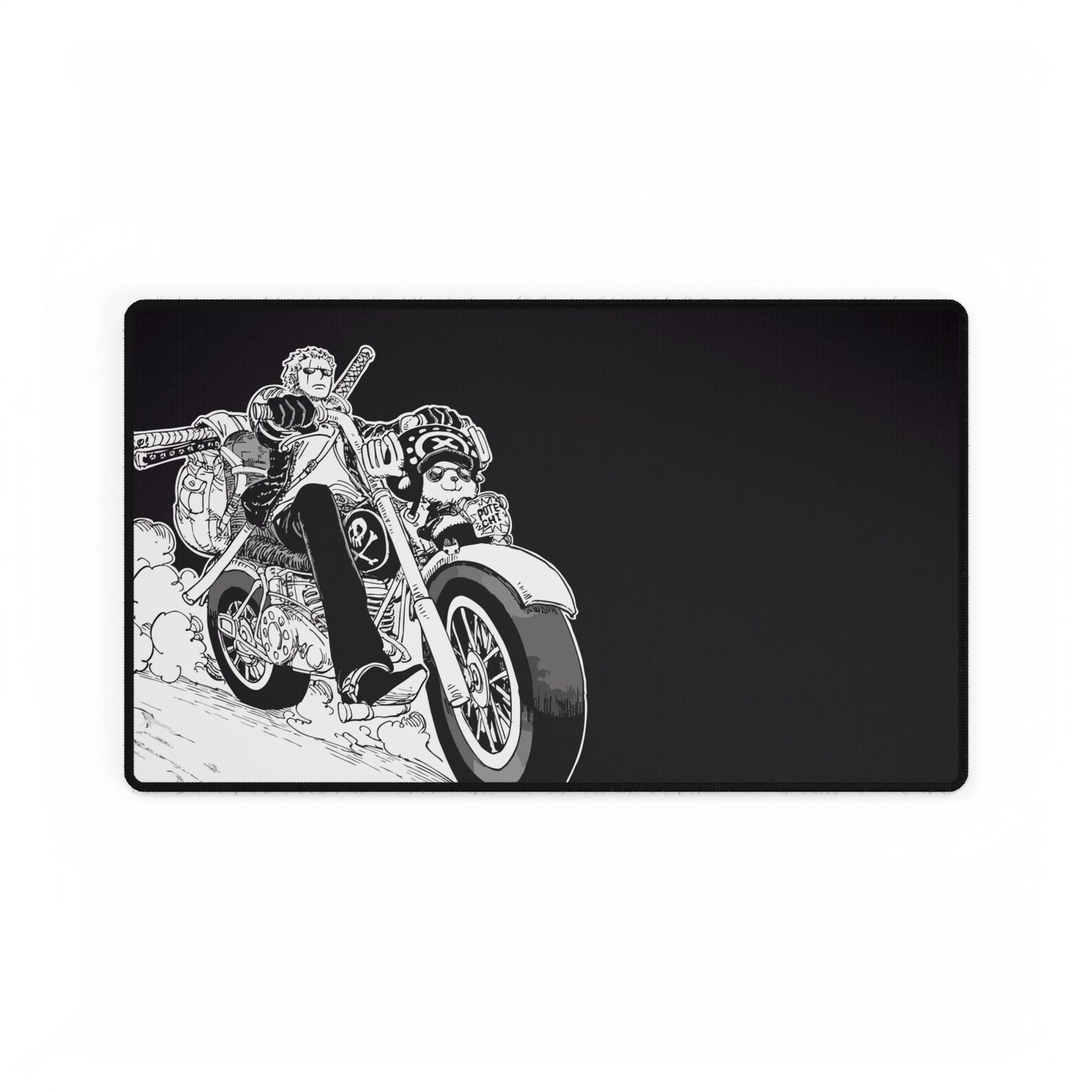 Custom Roronoa Zoro and Chopper One Piece Minimal Black Desk Mat ...