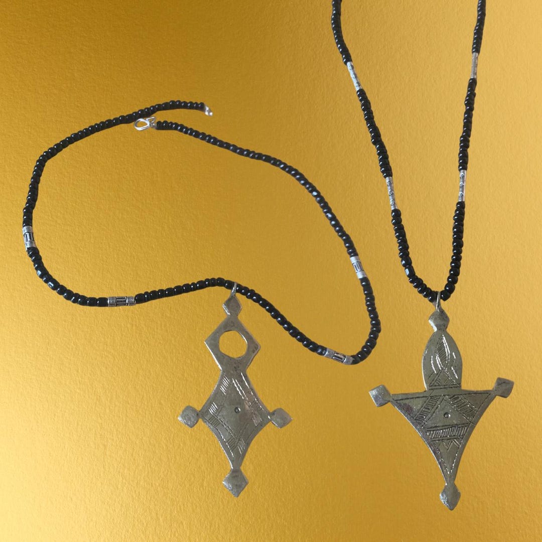 Large Handmade Berber Tuareg Cross Necklace–ethnic Moroccan Jewelry ...