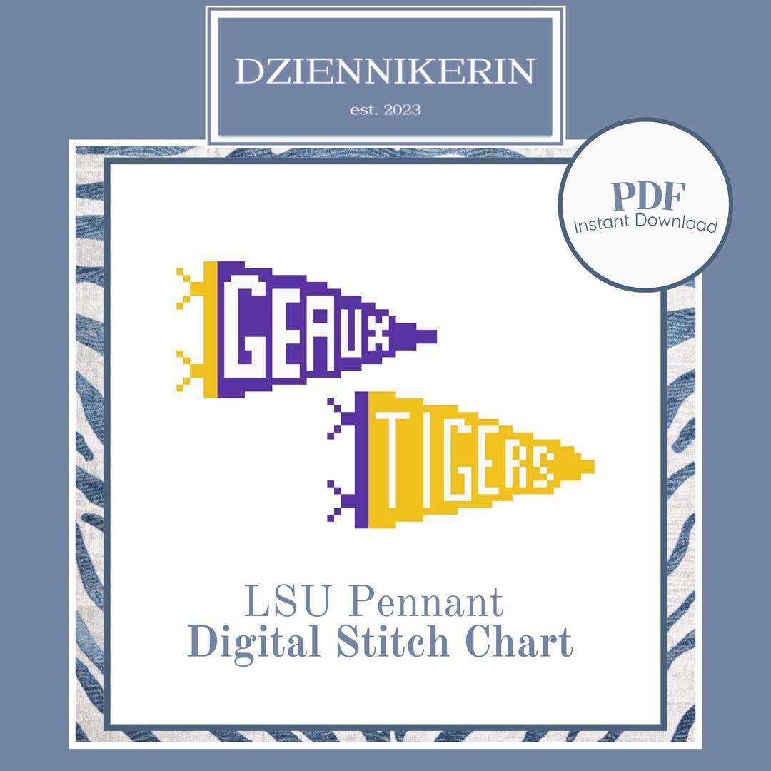 LSU Pennant Digital Chart - Etsy