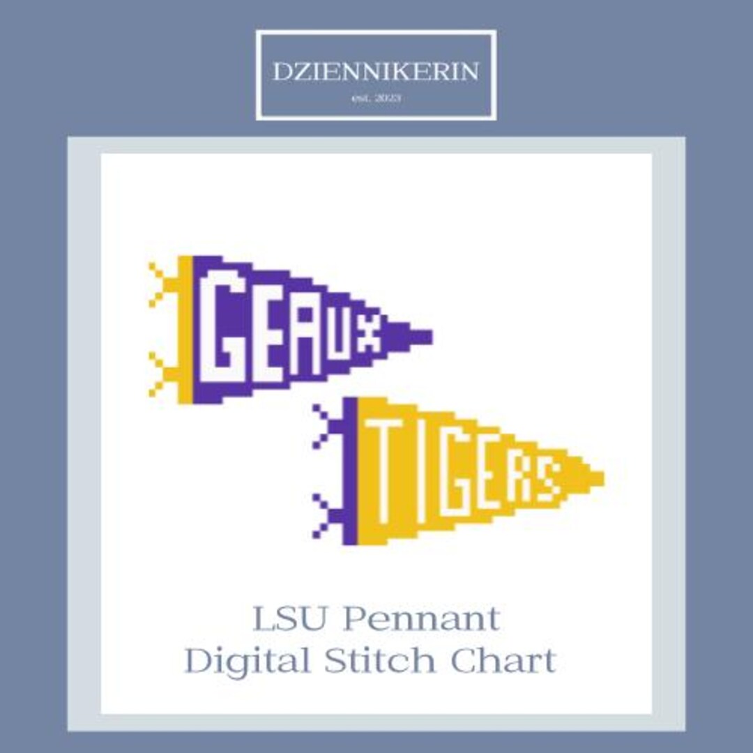 LSU Pennant Digital Chart - Etsy
