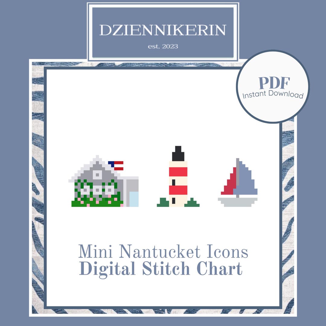 Mini Nantucket Icon Digital Stitch Chart - Etsy