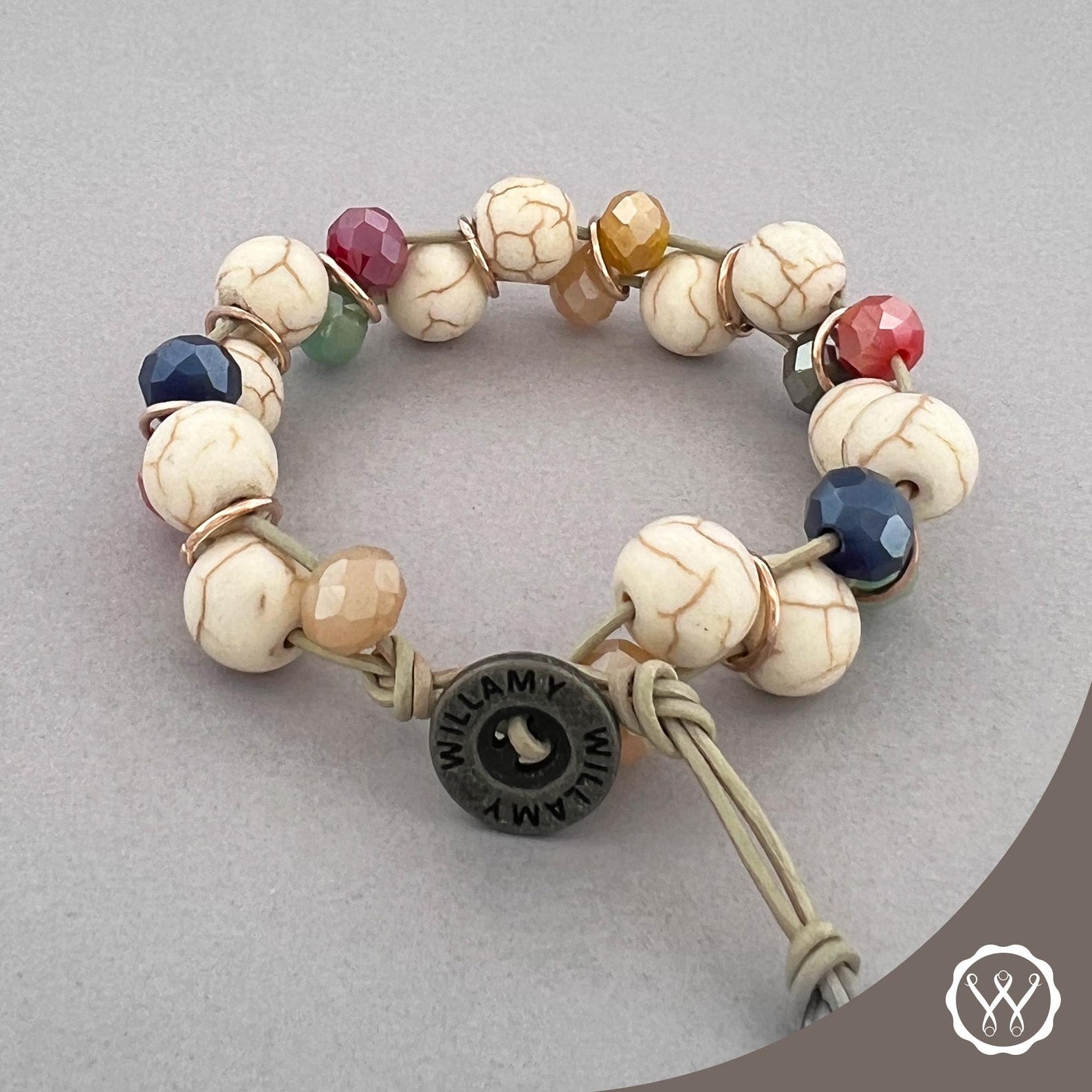 Roxanne Bracelet Set | Leather Beaded Bracelets Willamy Collection - Etsy