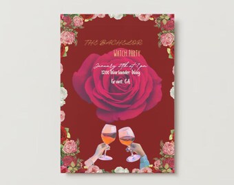 Bachelor Watch Party Invitation Canva Template - "will You Accept This ...
