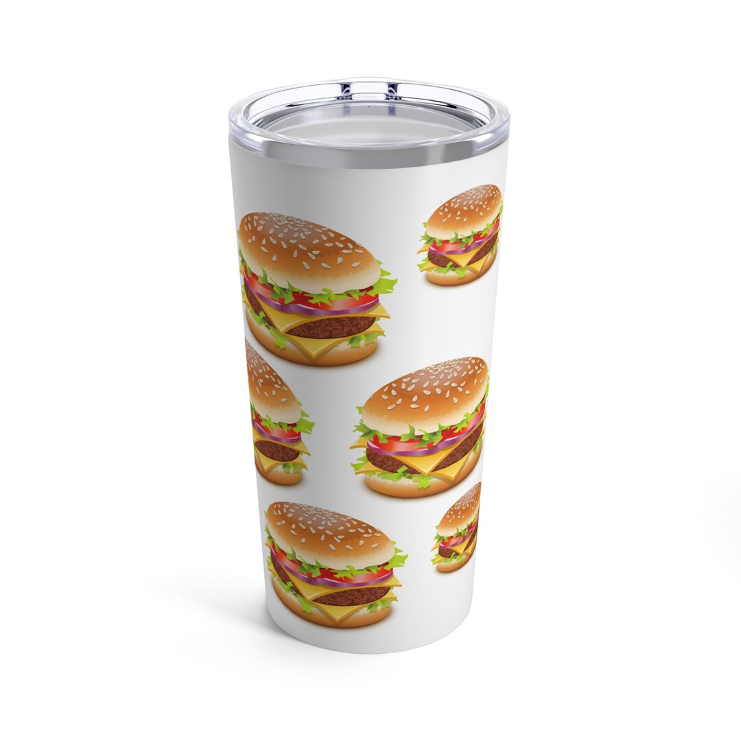 Burger Mug Tumbler 20oz Fun Foodie Cup, Fast Food Drinkware, Hamburger ...