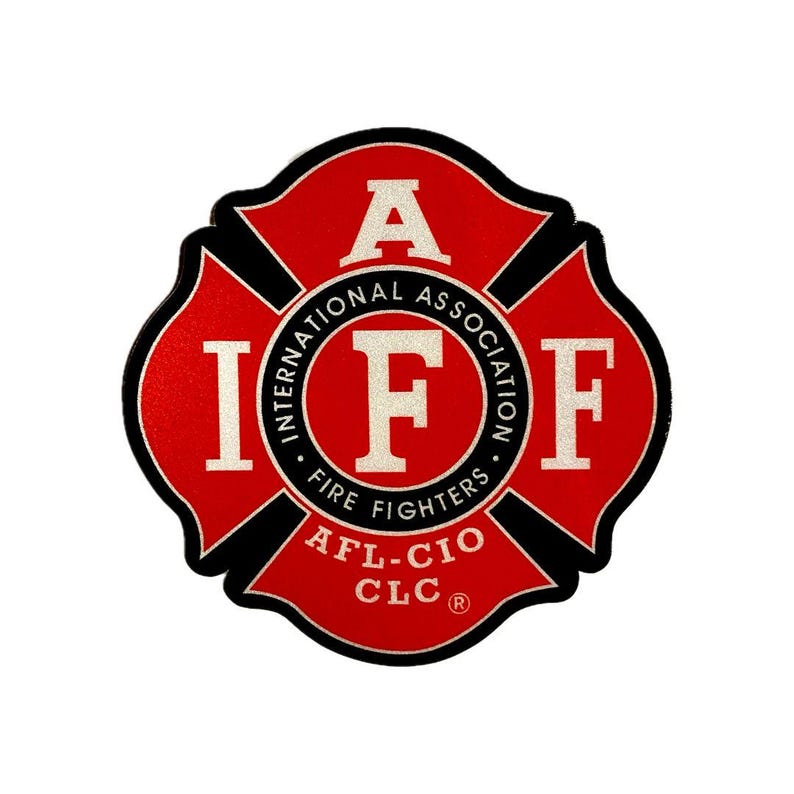 The 2.5" Reflective Red IAFF Union 3m Vinyl Firefighter US Made ...