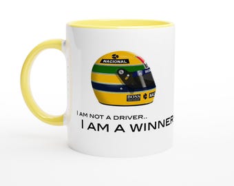 Ayrton Senna / Mclaren / HONDA MP4/4 / Minimalist F1 11oz Mug / Perfect ...