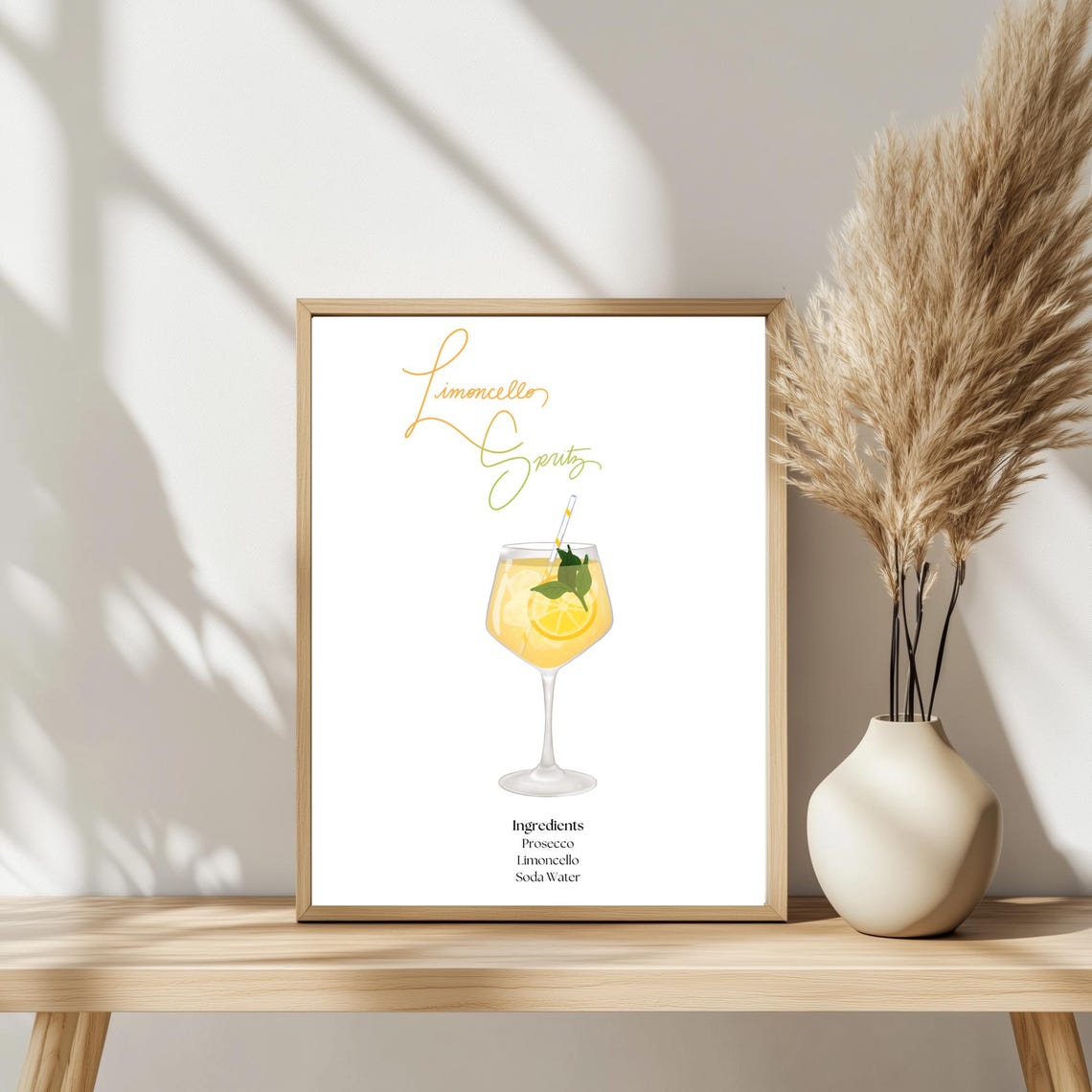 Limoncello Spritz Cocktail Bar Sign With Ingredients - Etsy