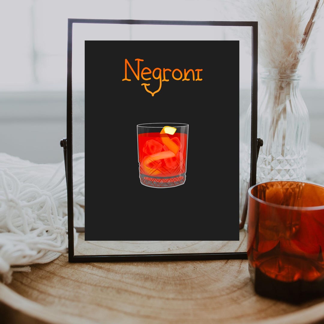 Negroni Cocktail Bar Sign - Charcoal - Etsy