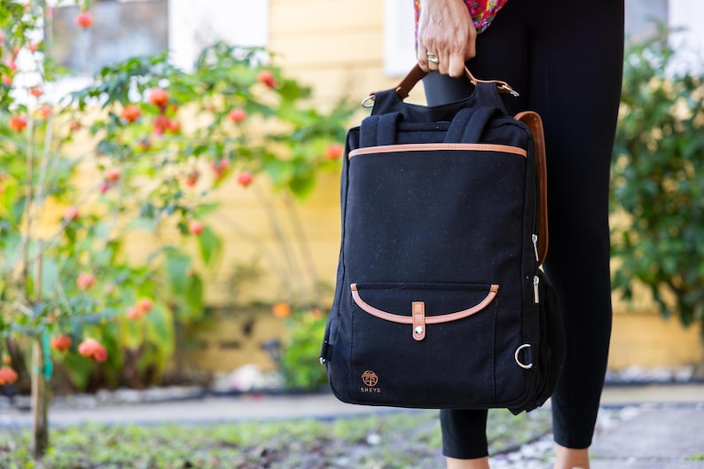 Water-resistant Double Pannier Backpack: 16" Laptop, Bike Commuter Bag ...