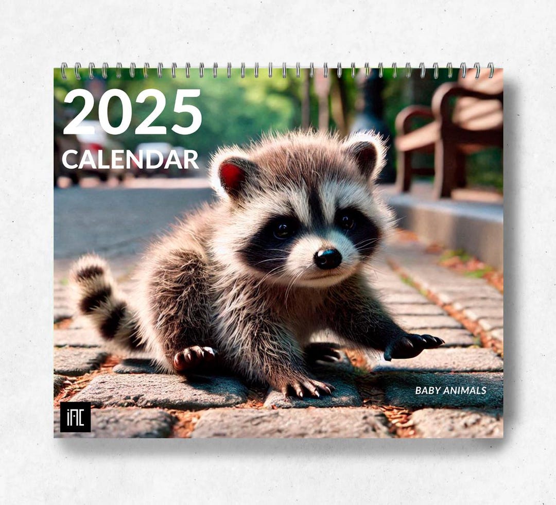 Baby animals calendar 2025 Wall Calendars 2025 Furry and Cute Animals ...