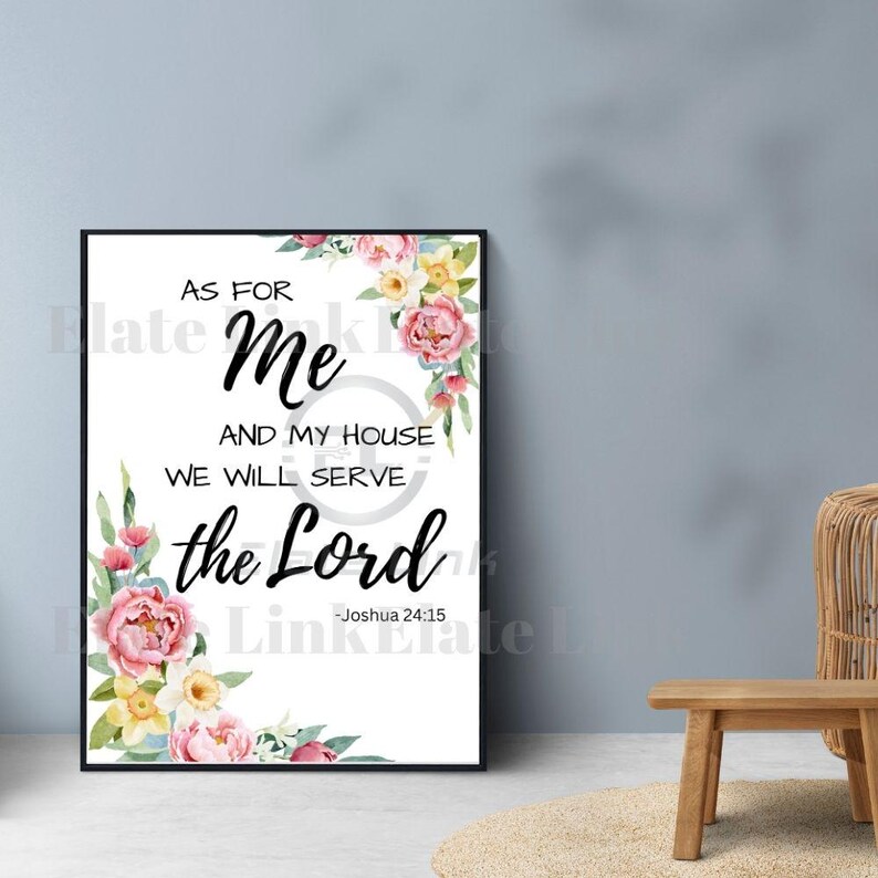 As for Me and My House Jpg, Bible Verse Jpg, Inspirational Wall Art ...
