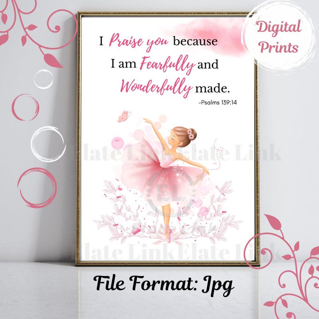 I Am Fearfully and Wonderfully Made, Jpg, Psalm 139:14 ,wall Art ...