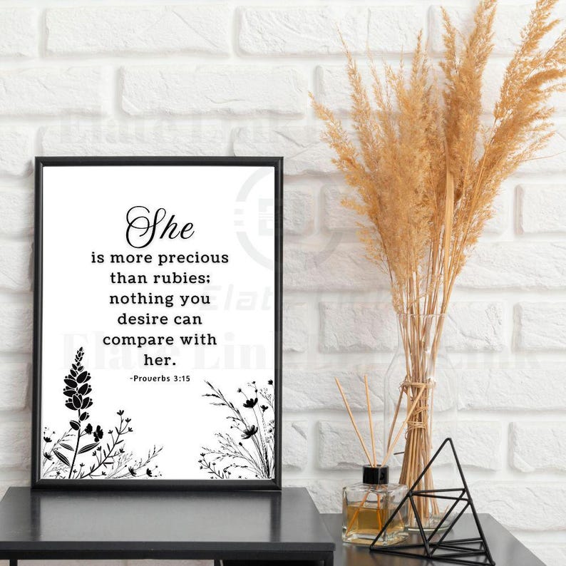 Proverbs 3:15 , She is More Precious Than Rubies, Bible Verse ( Digital ...