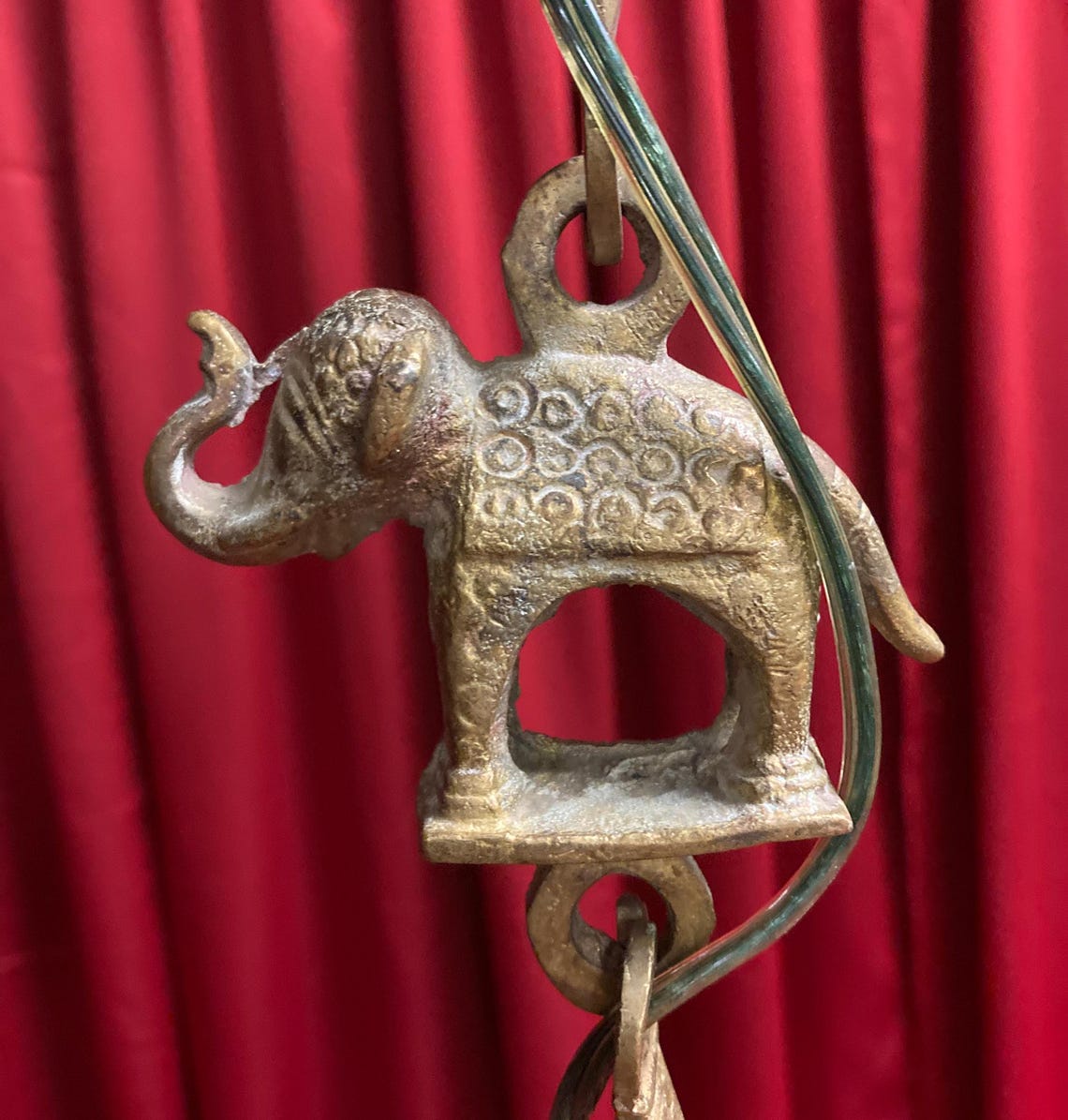 Large Brass Turkish Brazier With Cast Brass Figural Indian Chain - 2'-3 ...