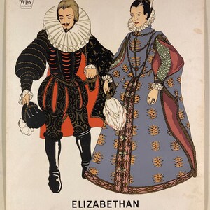 WPA Museum Extension Project: 18" X 23" Costume Drawing, Hand-colored ...