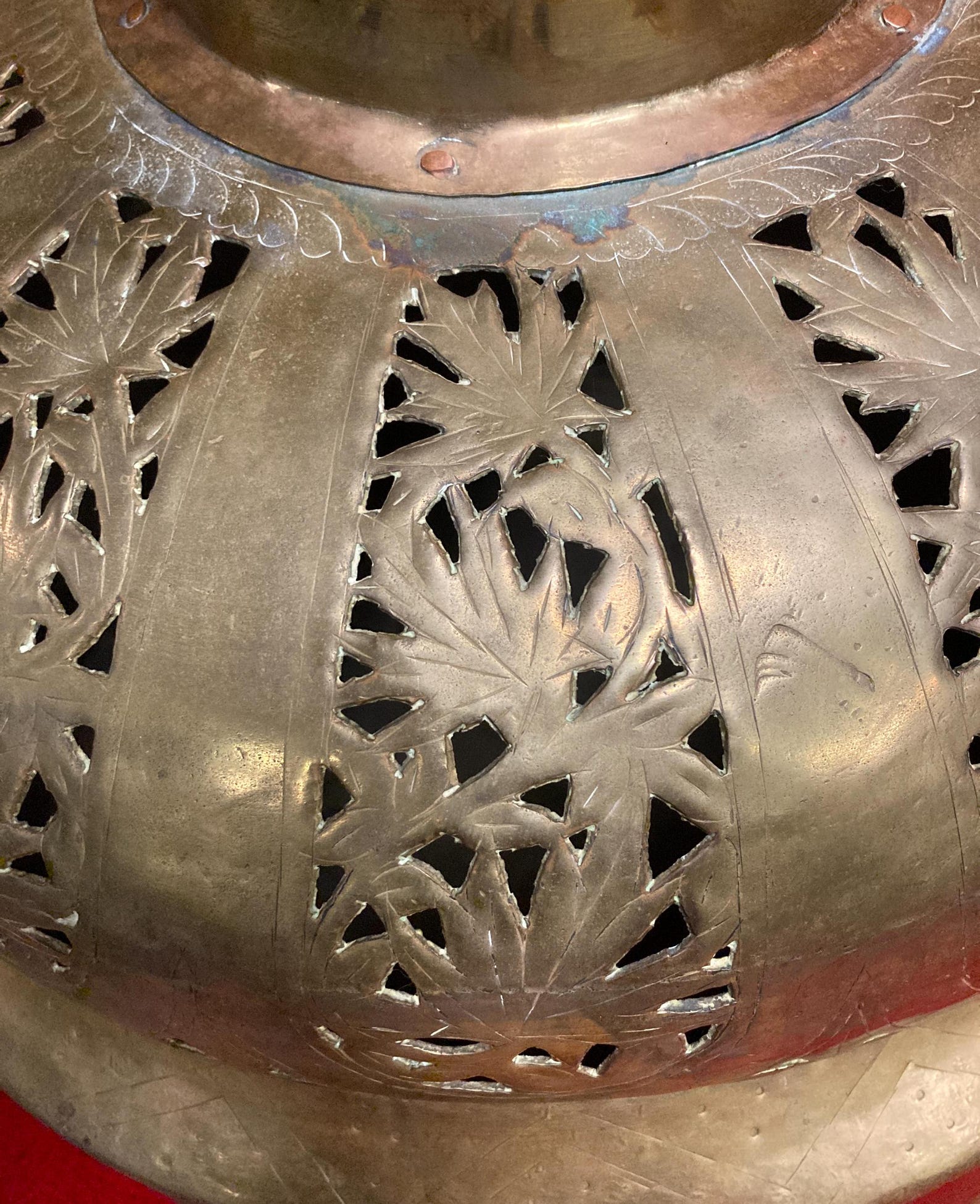 Large Brass Turkish Brazier With Cast Brass Figural Indian Chain - 2'-3 ...