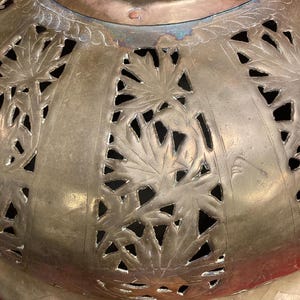 Large Brass Turkish Brazier With Cast Brass Figural Indian Chain - 2'-3 ...