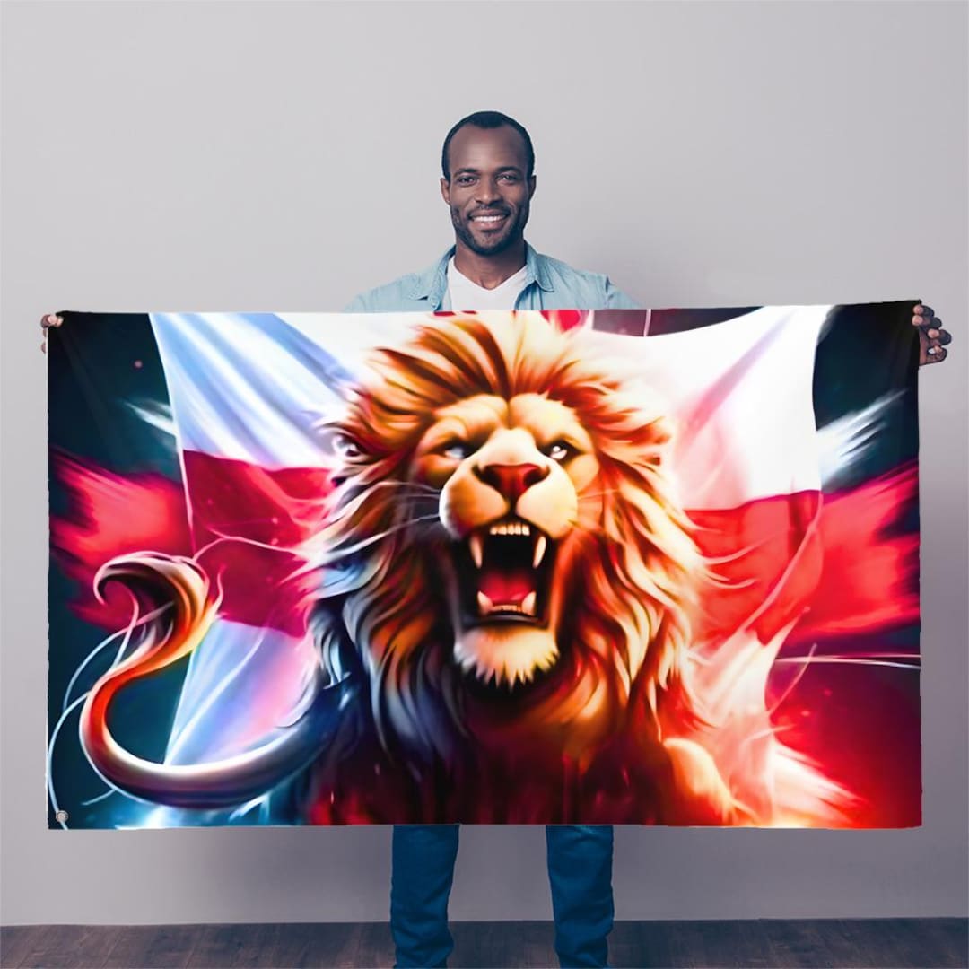 Roaring Lion England Flag – 5ft X 3ft (150cm X 90cm) | English Patriot ...