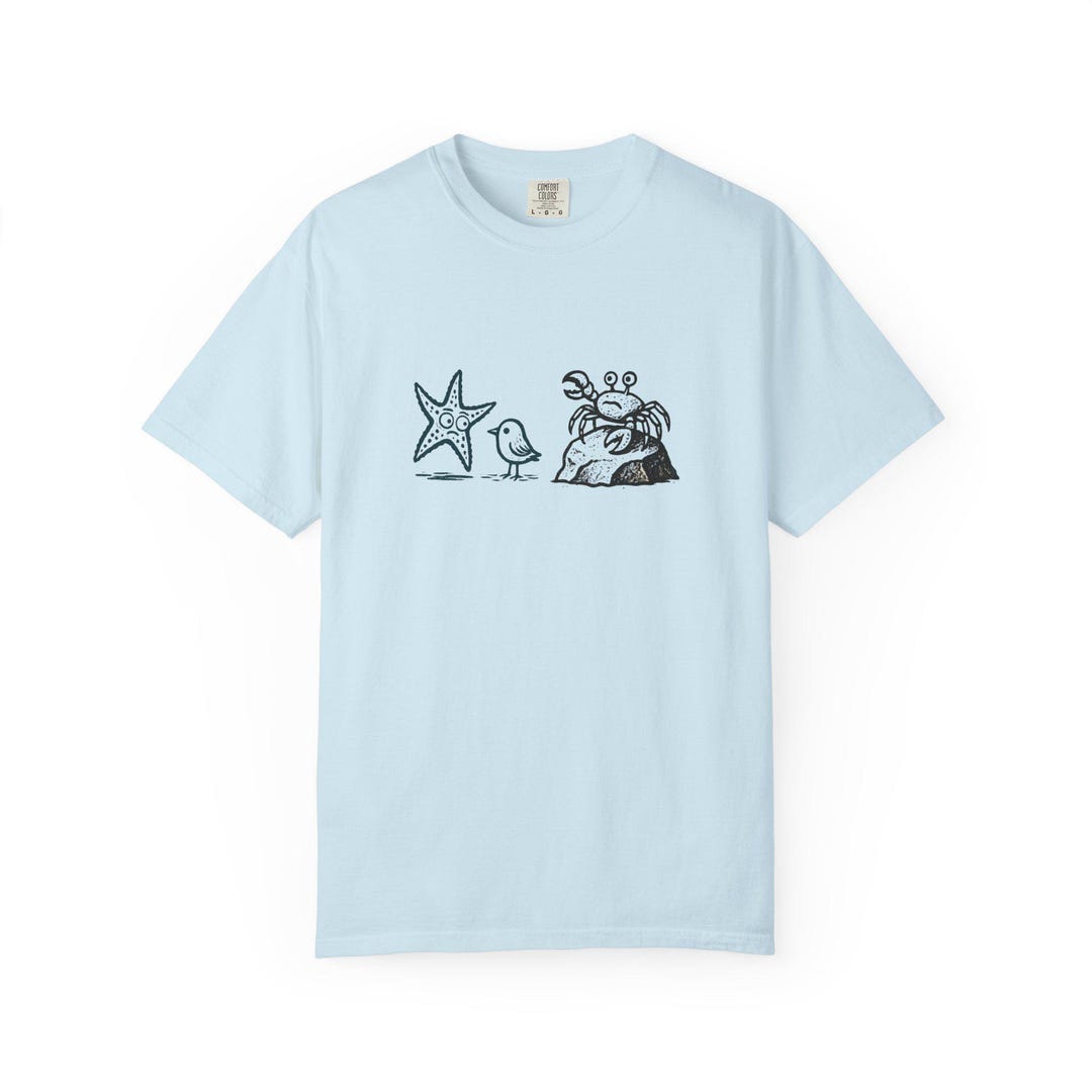 Ocean Sea Creature Trio T-shirt | Starfish, Seagull, Crab Graphic ...