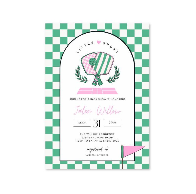Little Sport Baby Shower Invitation Template, 5x7 Editable Template ...