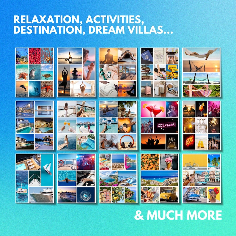 2025 Vision Board Kit Travel Photo Collage Kit Manifest Dream Vacation ...