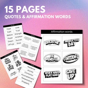 2025 Vision Board Kit Coloring Printable Law of Attraction Print ...