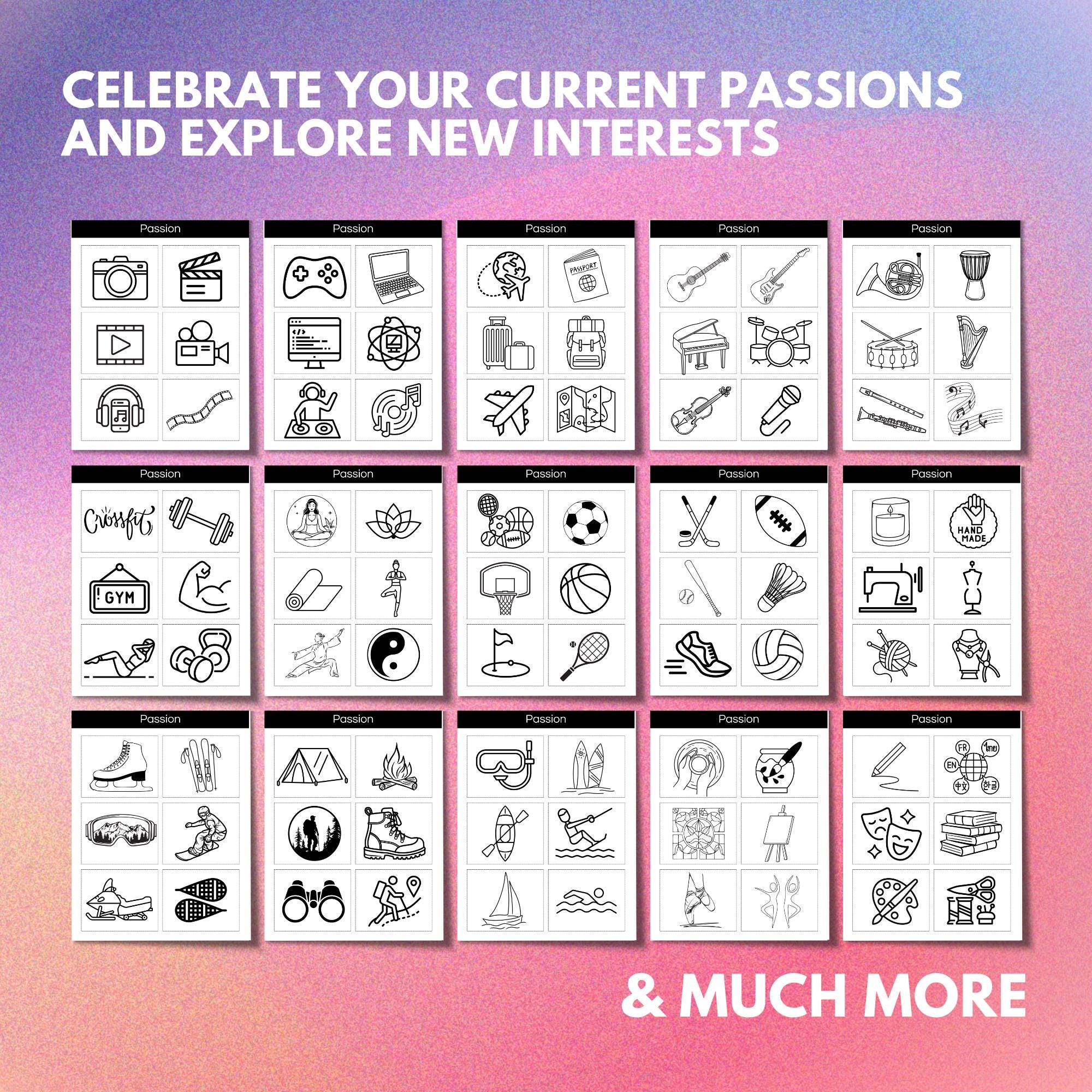 2025 Vision Board Kit Coloring Printable Law of Attraction Print ...