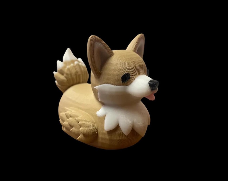 Corgi Duck Figurine Animal Hybrid Statue Decoration Desk Ornament Small ...